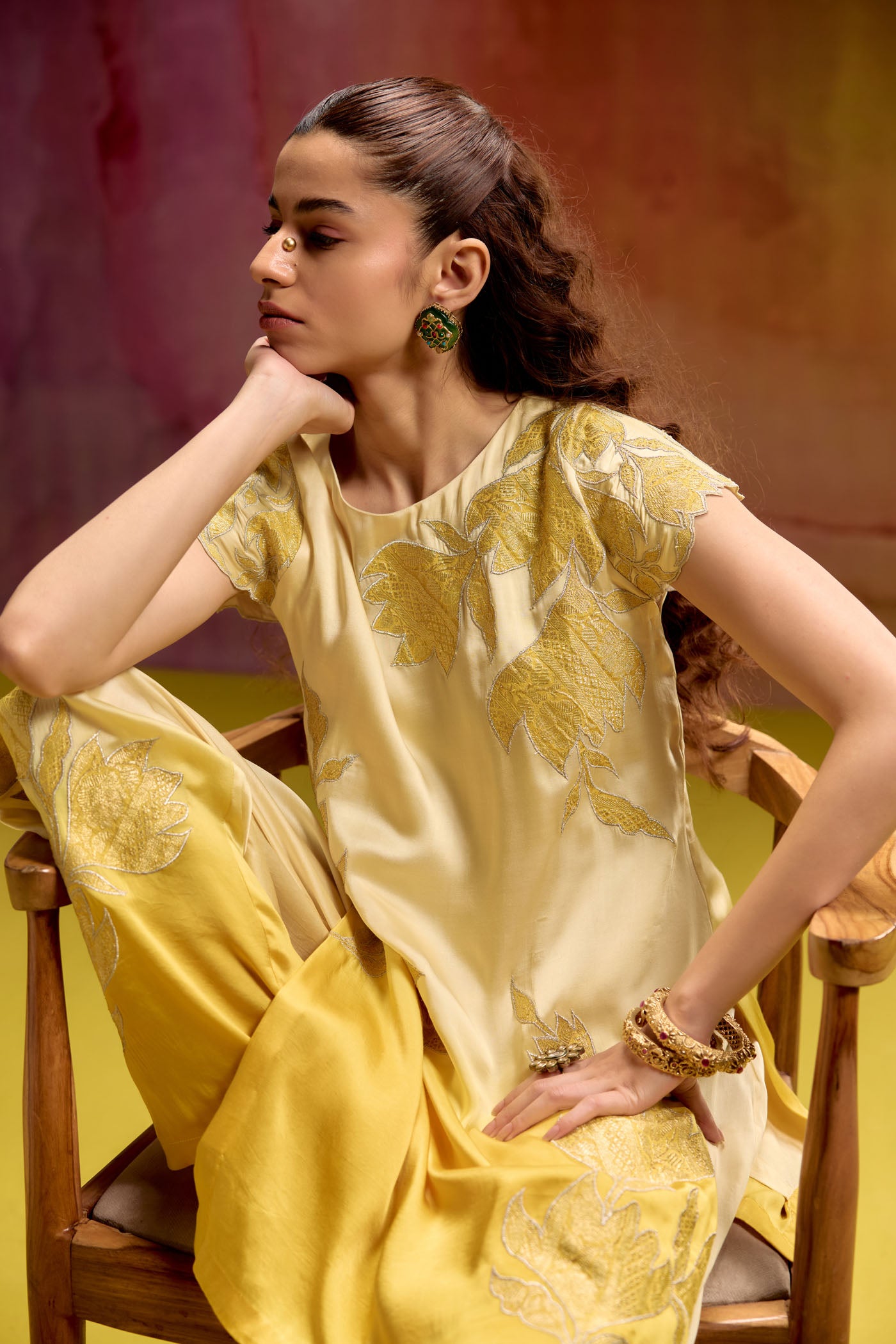 Marigold Muse ombre kurta set